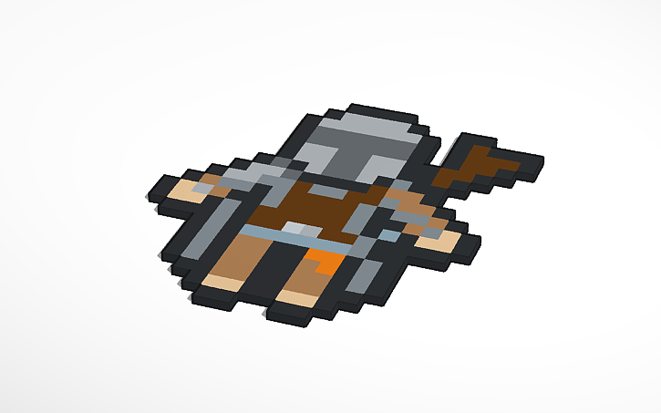 3D design mandalorian pixel art (grouped) | Tinkercad