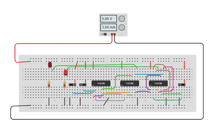 Circuit design full adder using nand gate | Tinkercad