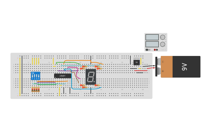 Circuit design Copy of Display 7 seg - Tinkercad