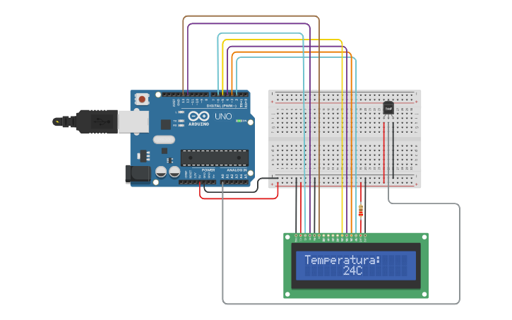 Circuit design Sensor de Temperatura TMP36 - Tinkercad