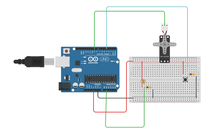Circuit Design Garage Door With Arduino Tinkercad