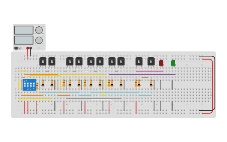 Circuit design Xor Gate mit 4 NAND. OK | Tinkercad