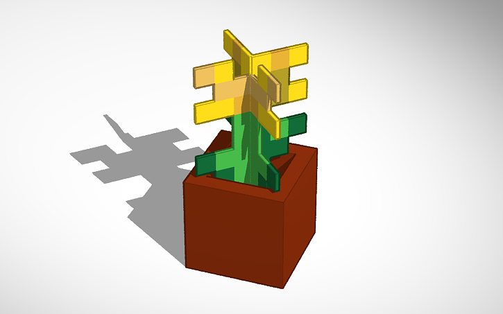 3D design Minecraft Flower / Çiçek - Tinkercad