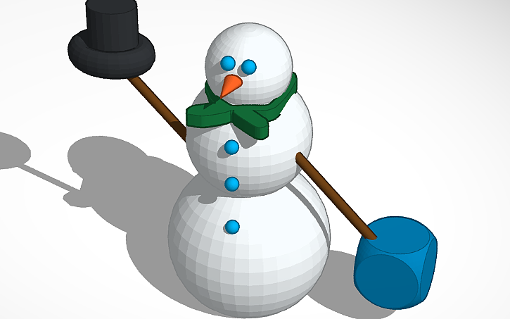3D design snowman - Tinkercad