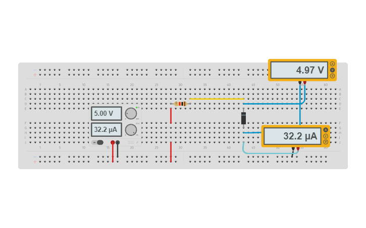 Circuit design Zener diode I-V characteristics - Tinkercad