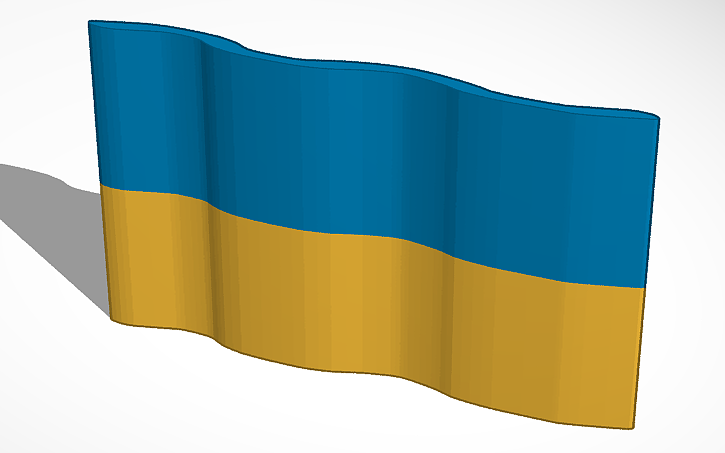 3D design Ukraine Flag - Tinkercad