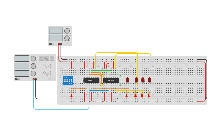 Circuit design Serial Inout Parallel Output | Tinkercad