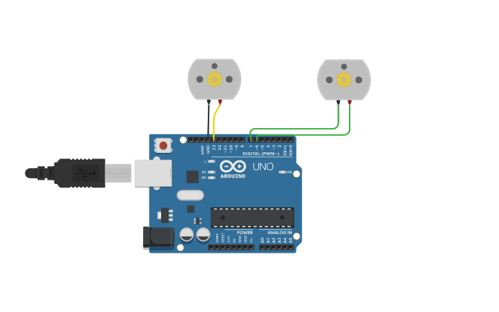 Circuit design motor simple direct - Tinkercad