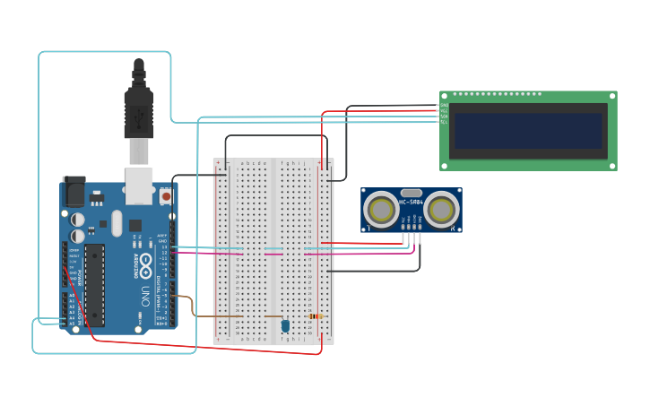 Circuit design Sensor MOVE-Ultrasonido fuera - Tinkercad