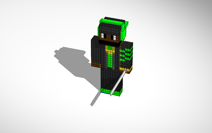 3D design Jamaican Minecraft Skin with machete | Tinkercad