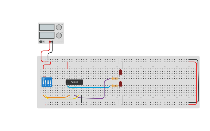 Circuit design Flip-Flop RS - Tinkercad