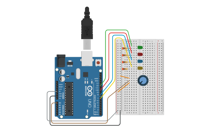 Circuit design Arduino L5 - Tinkercad