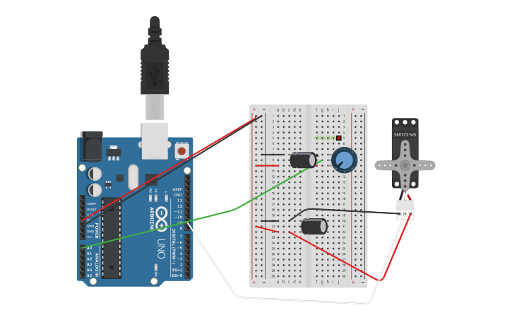 Circuit design Arduino Servo - Tinkercad