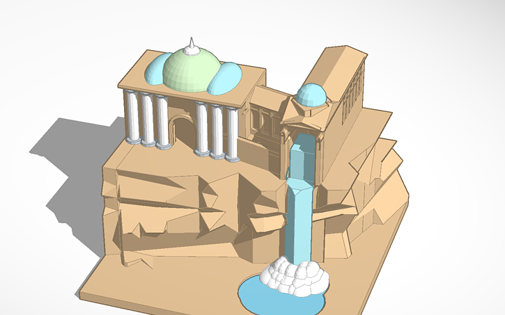 3D design #Architect Waterfall City gate Dinotopia small | Tinkercad