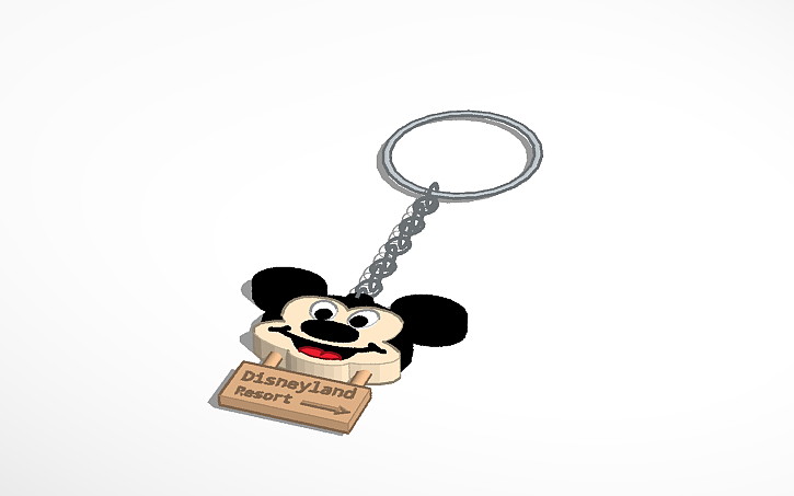 3D design Mickey Mouse Keychain - Tinkercad