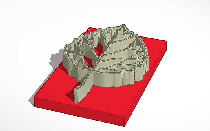 3D design Leaf Stamp - Tinkercad