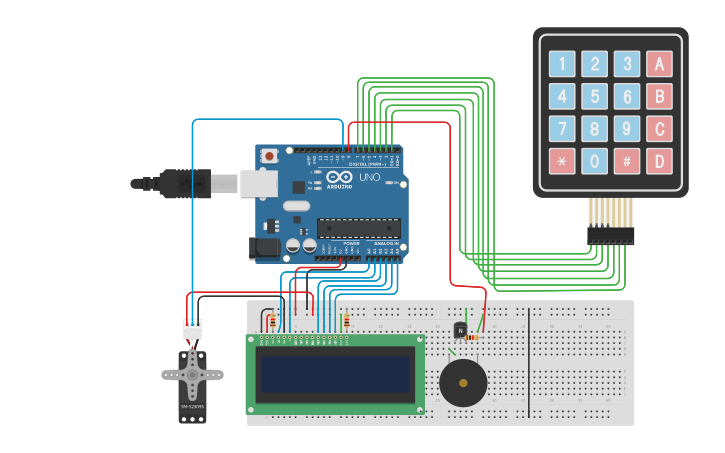 Circuit design Keypad Code - Tinkercad