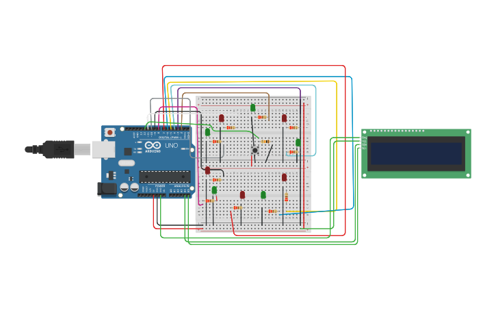 Circuit design rulet devresi - Tinkercad