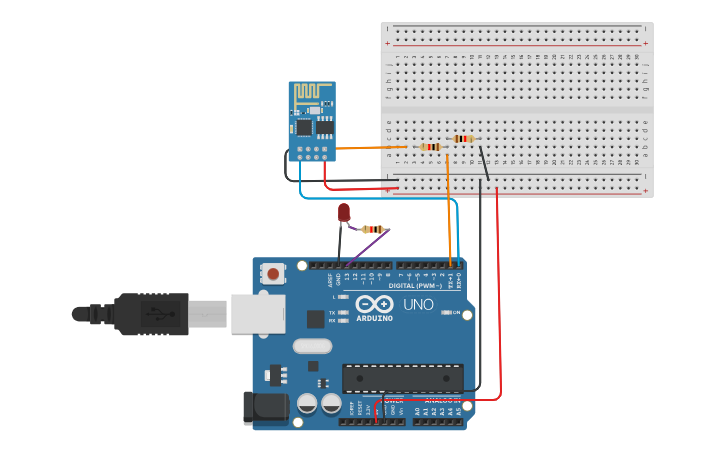 Circuit design CT4 - bluetooth HC-05 - Tinkercad
