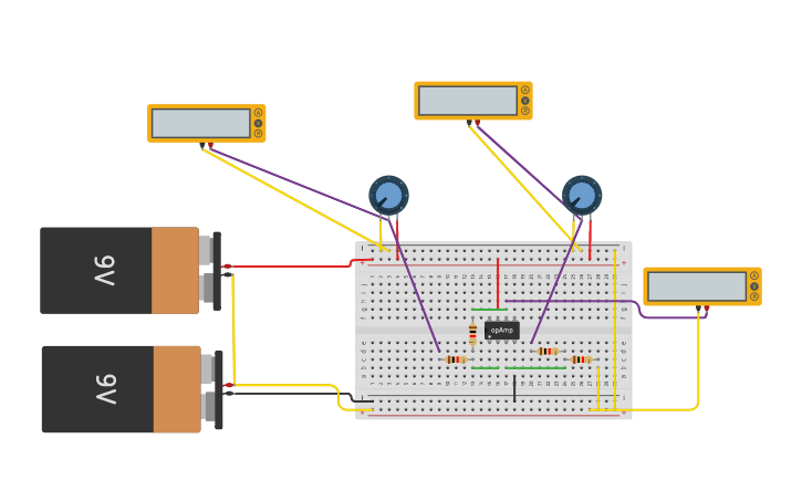 Circuit design Differential OpAmp - Tinkercad