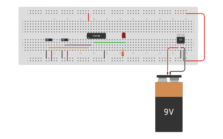 Circuit design Logic Gate AND simulation | Tinkercad