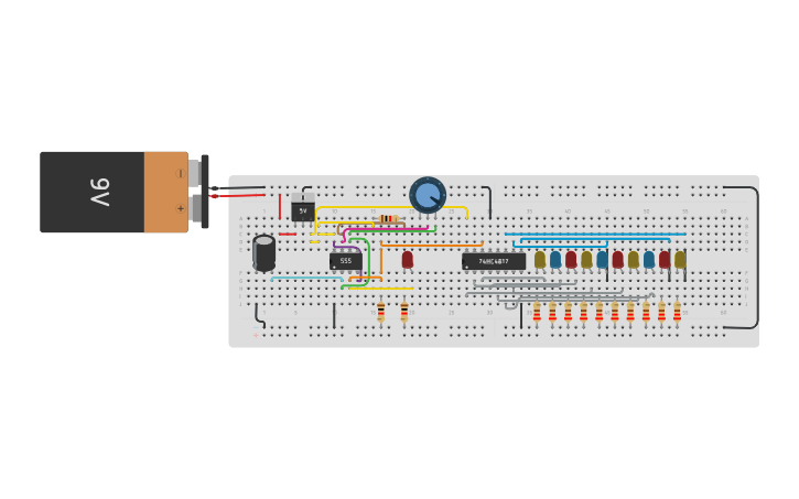 Circuit Design Circuito 4017 Tinkercad