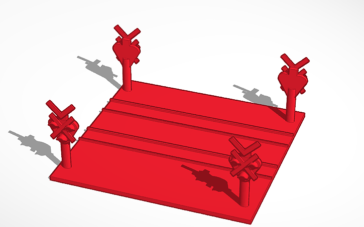 3D design belgium railroad crossing - Tinkercad