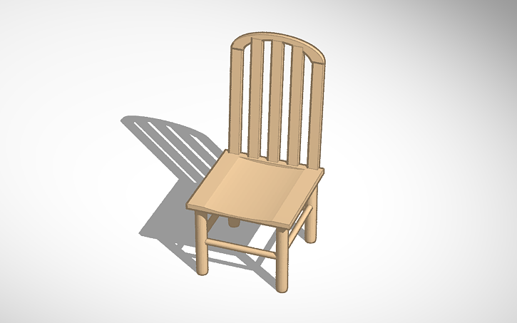 3D design (furniture series) Wood chair | Tinkercad