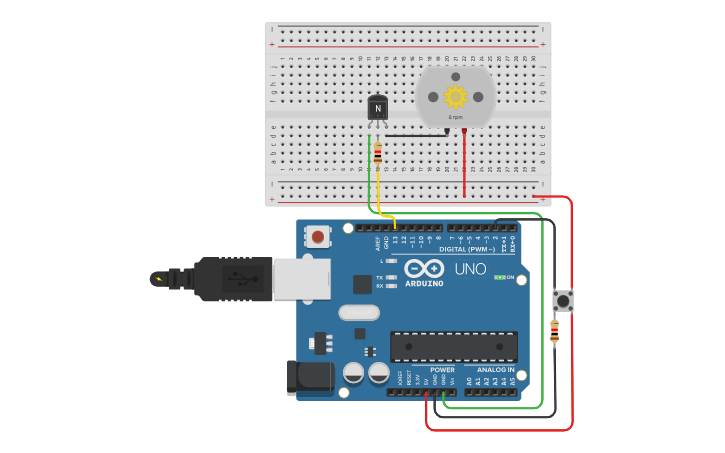 Circuit design Interface DC Motor | Tinkercad