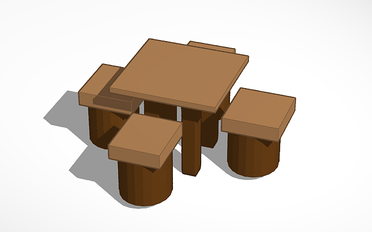 3d Design Table And Chairs Tinkercad