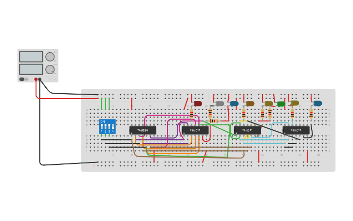 Circuit design 3:8 Decoder - Tinkercad