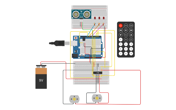 Circuit design Smart Car - Tinkercad