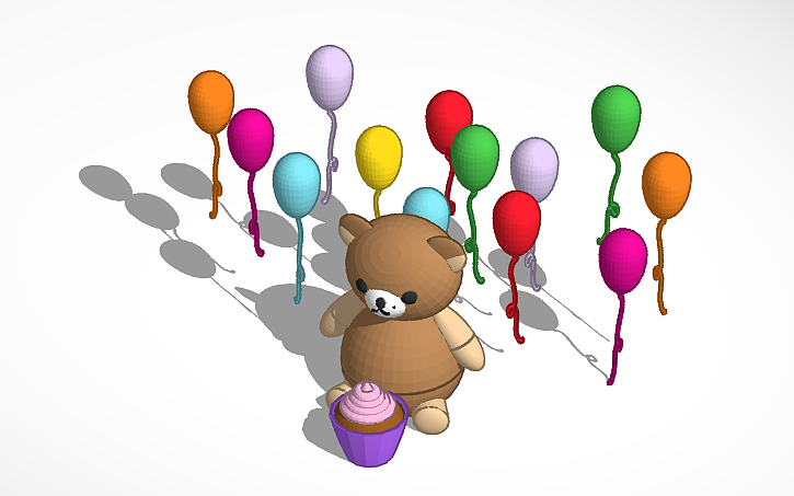 3D design Teddy Bear Party | Tinkercad