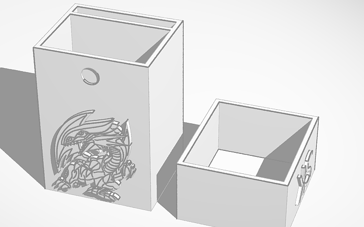 3D design Blue eyes - Deck box - Yugioh - Tinkercad