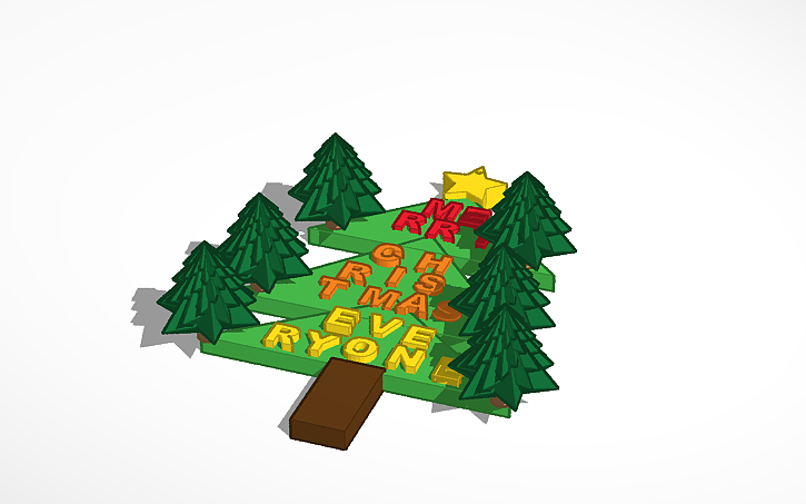 3D design Merry Christmas | Tinkercad