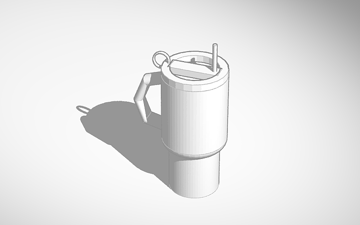 3D design White Stanley Cup Keychain - Tinkercad