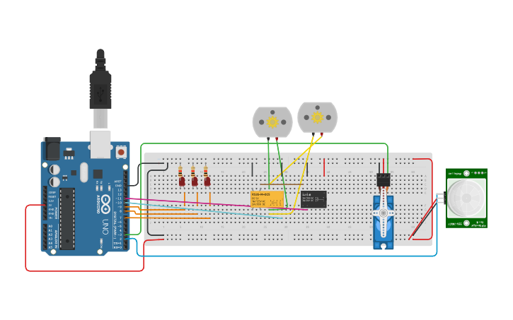 Circuit design Puertas con sistema de seguridad - Tinkercad
