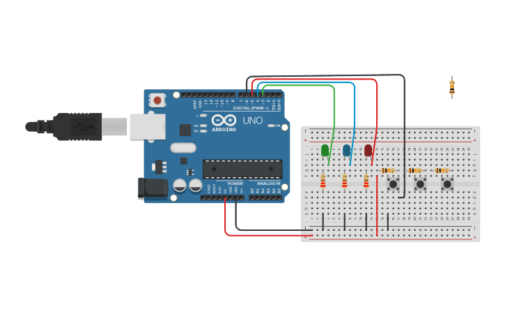 Circuit design Copy of Multitarea con Arduino - Tinkercad