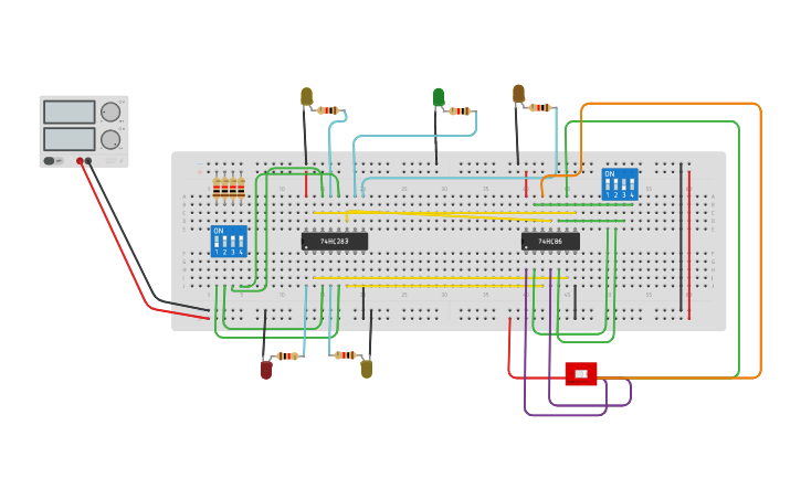 Circuit Design 4bit Parallel Adder Subtractor Tinkercad