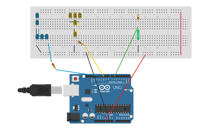 Circuit design Tilt Sensor Parallel LED circuits | Tinkercad