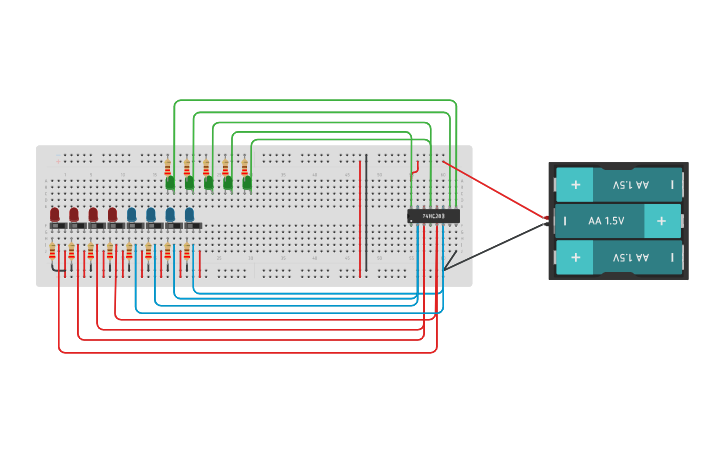 Circuit design Somador 4 bits | Tinkercad