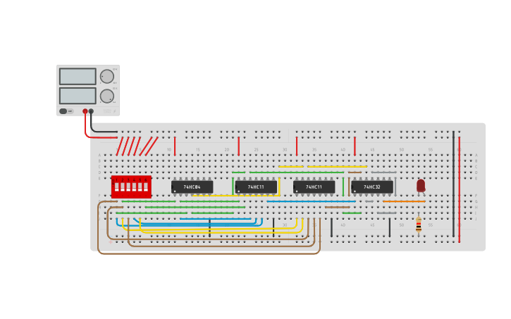 Circuit design 4X1 MUX - Tinkercad