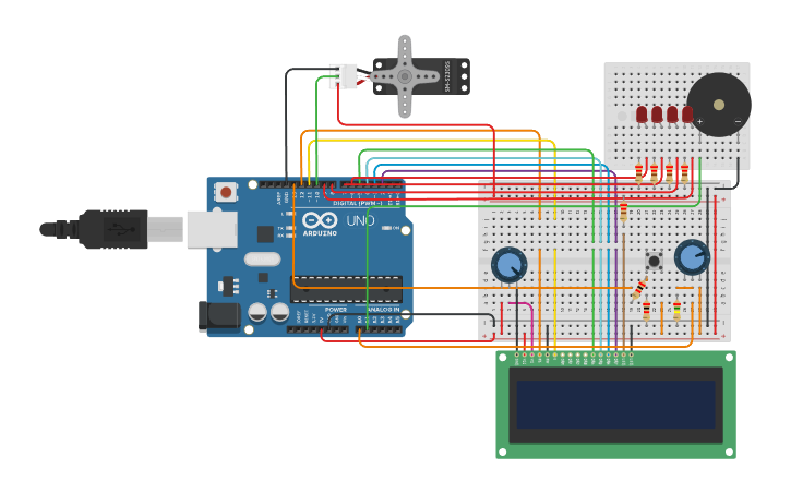 Circuit design Montage TP electrique: Coffre fort - Tinkercad
