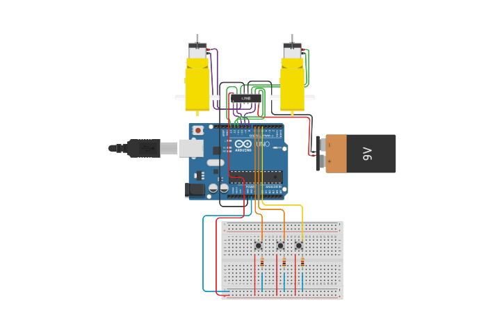 Circuit design Copy of DC MOTORS - Tinkercad