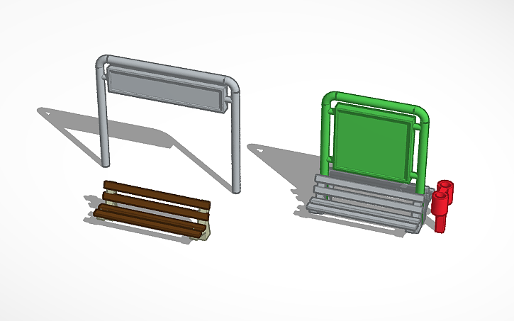 3D design Billboard with bench | Tinkercad