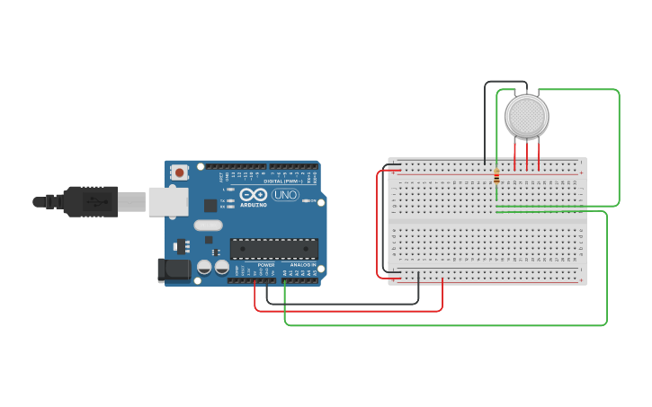 Circuit design Alcohol Sensor - Tinkercad