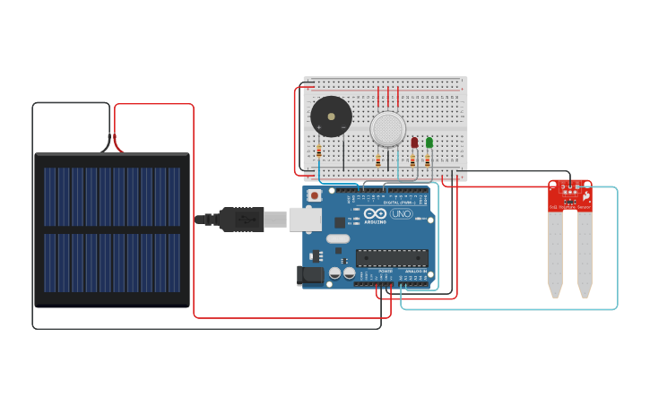 Circuit design Plant Monitoring System - Tinkercad