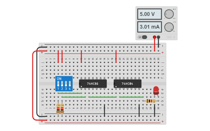 Circuit design XNOR Gate - Tinkercad