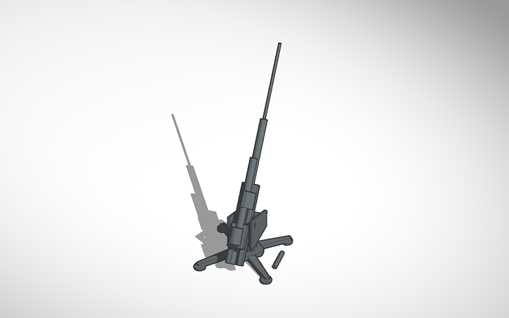 3D design [Super Simplified] German 105mm AA gun | Tinkercad