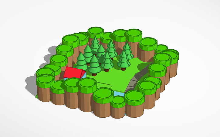 3D design LOW POLY MAP - Tinkercad